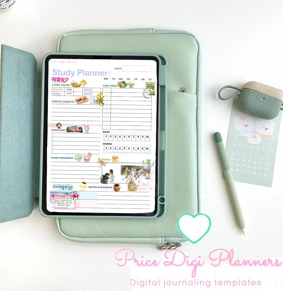 Cute Printable Digital Study Planner - Etsy