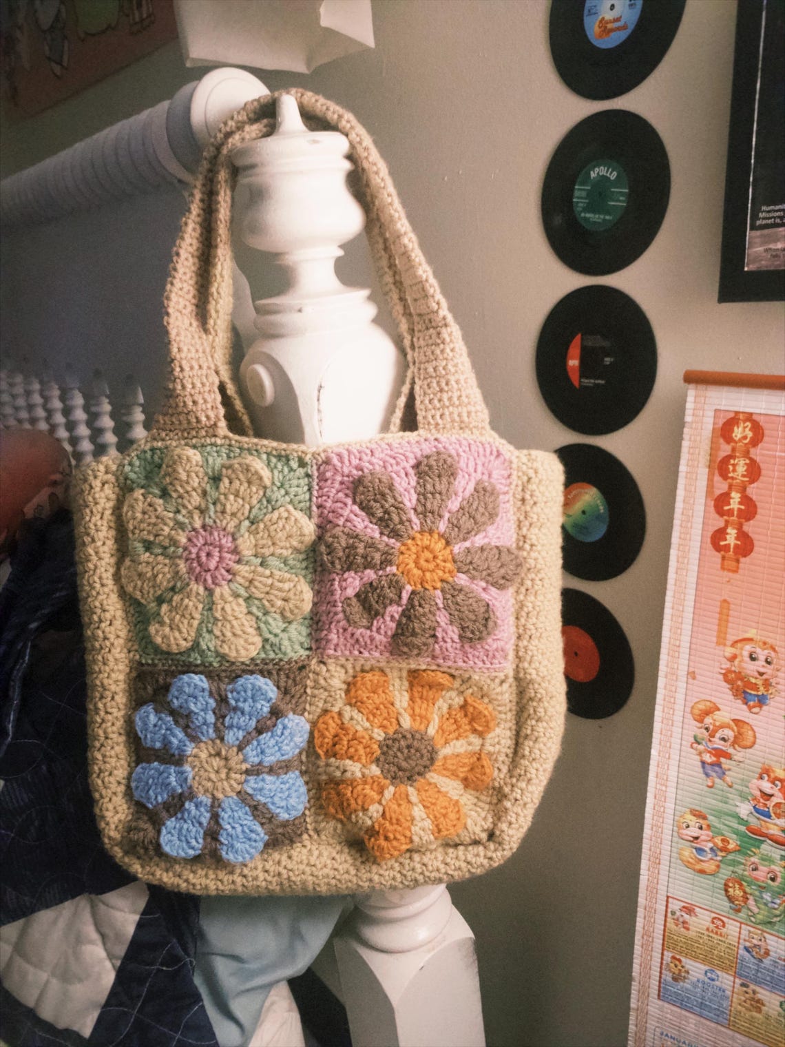 Flower Granny Square Tote Pattern - Etsy