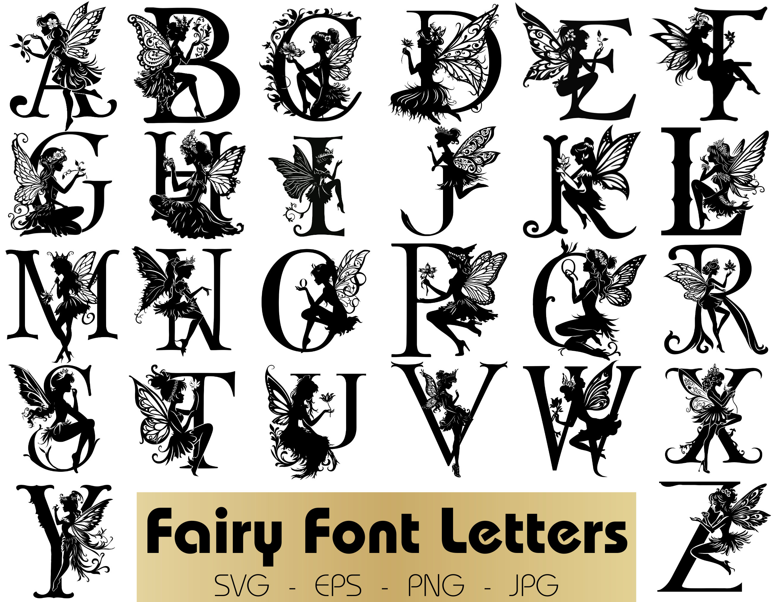 Fairy Letters, Letters SVG, Letters Svg Files, Letters Cut File ...