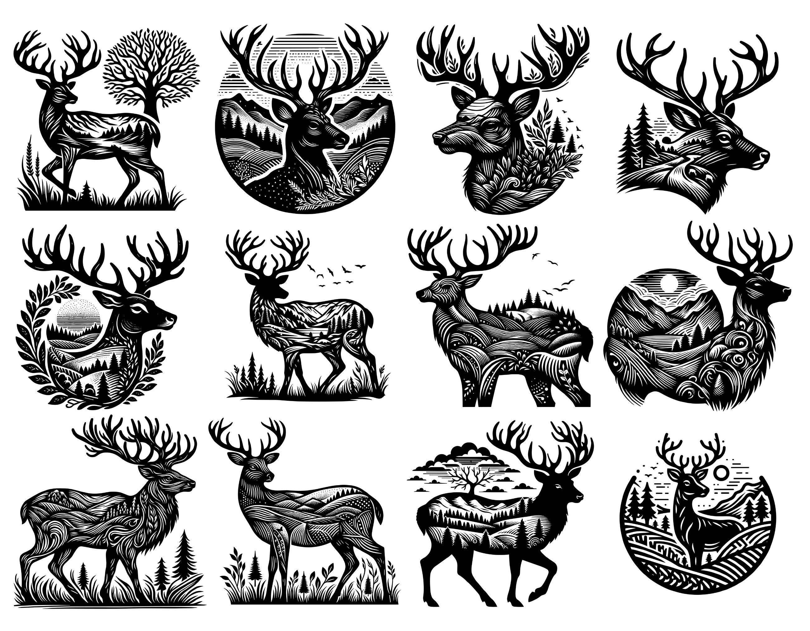 Deer SVG, Deer Svg File, Reindeer Svg, Deer Vector, Deer Png,deer Svg ...