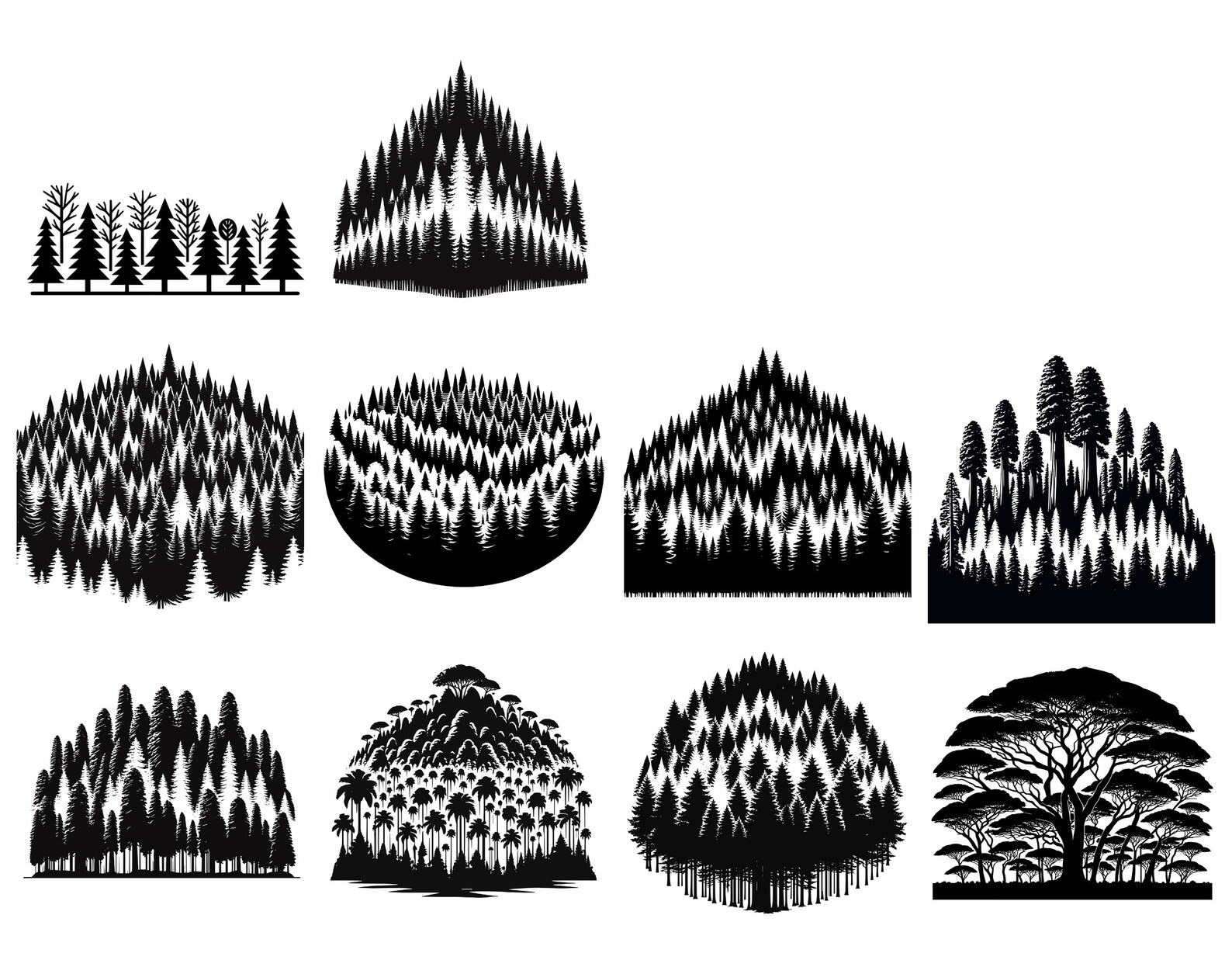 Forest SVG, Forest Scene Svg, Forest Silhouette, Landscape Svg ...