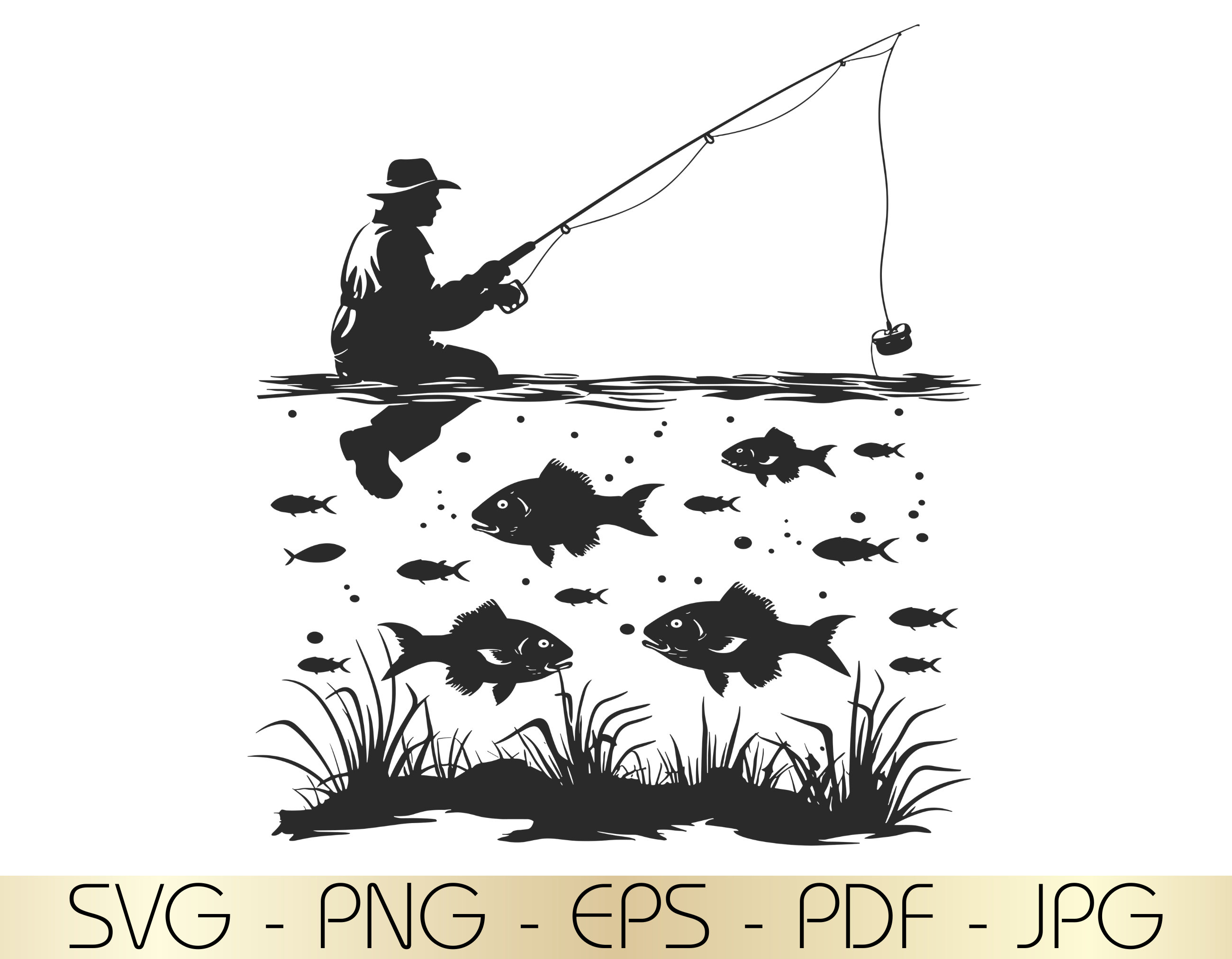 Fisherman SVG, Fishing Svg, Fishing Clipart, Fishing Clipart Svg ...