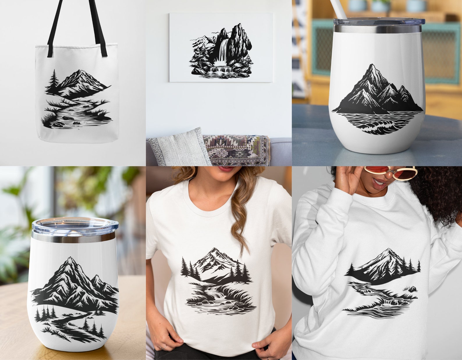 Mountains Svg, Mountain Range Svg, Mountain Svg Bundle, SVG Files for ...