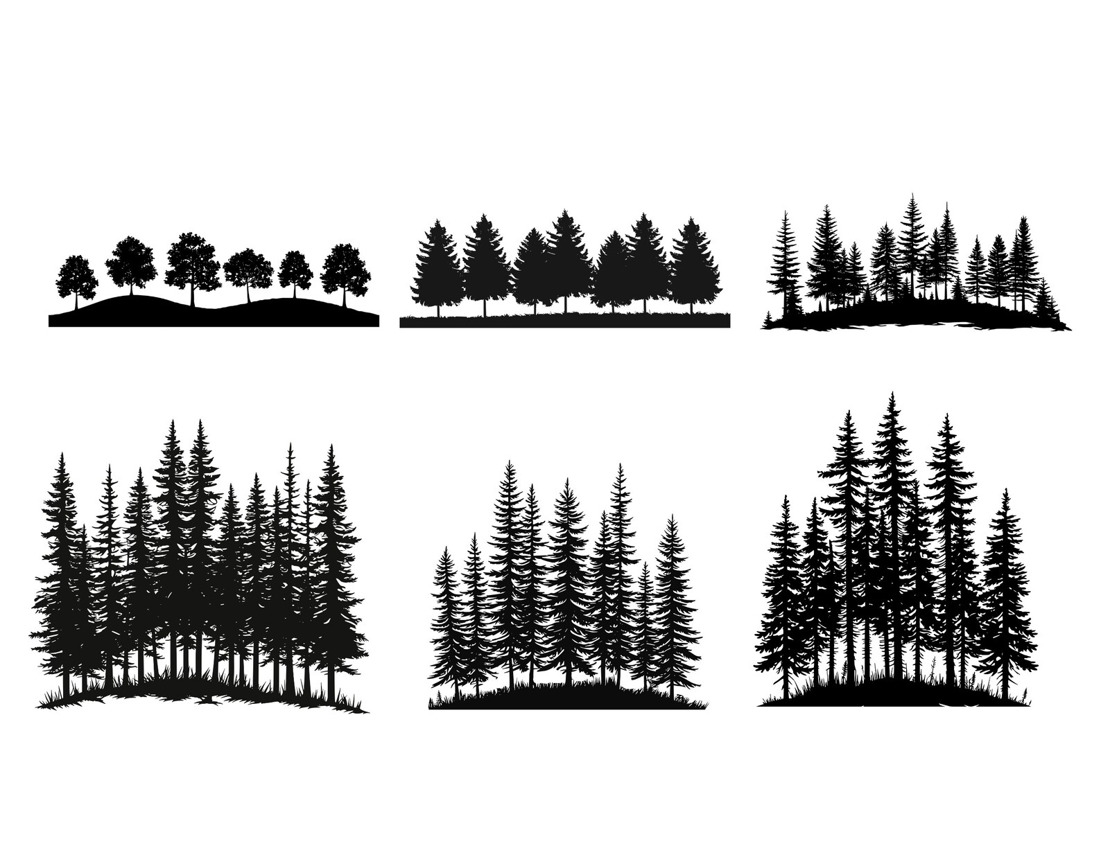 Forest SVG, Forest Scene Svg, Forest Silhouette, Landscape Svg ...