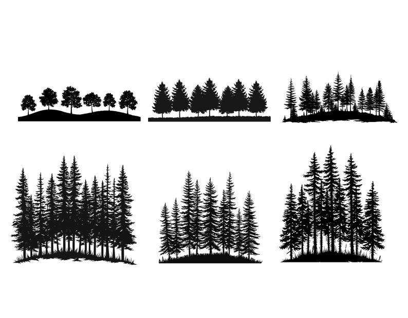 Forest SVG, Forest Scene Svg, Forest Silhouette, Landscape Svg ...