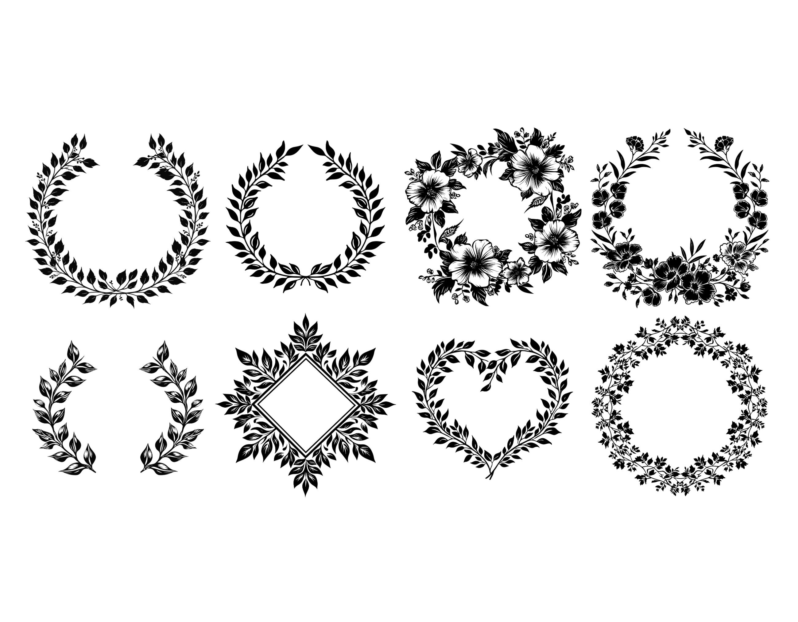 Wreath SVG, Wedding Wreath Svg, Wreath Svg Bundle, Rose Wreath Svg ...