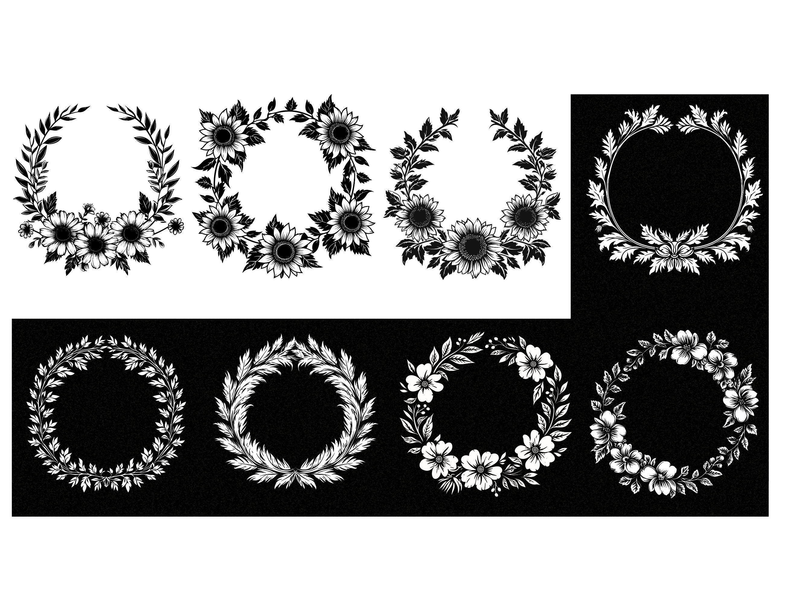 Wreath SVG, Wedding Wreath Svg, Wreath Svg Bundle, Rose Wreath Svg ...
