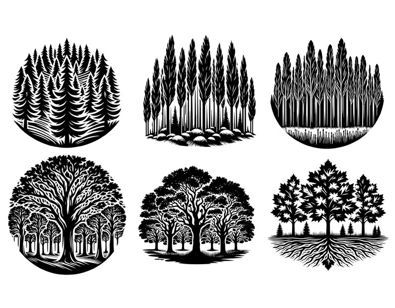 Forest SVG, Forest Scene Svg, Forest Silhouette, Landscape Svg ...