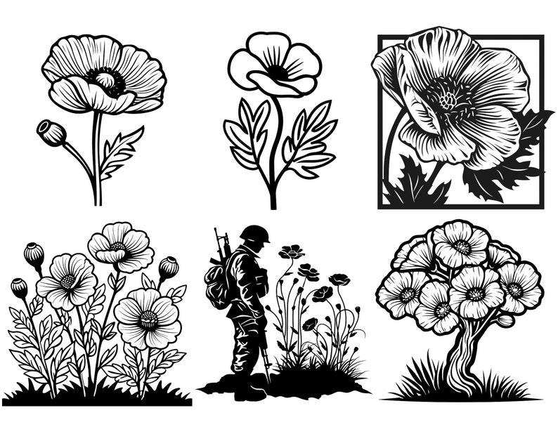 Poppy SVG, Poppies Svg, Poppy Svg File, Poppy Art, Poppy Clipart, Poppy ...