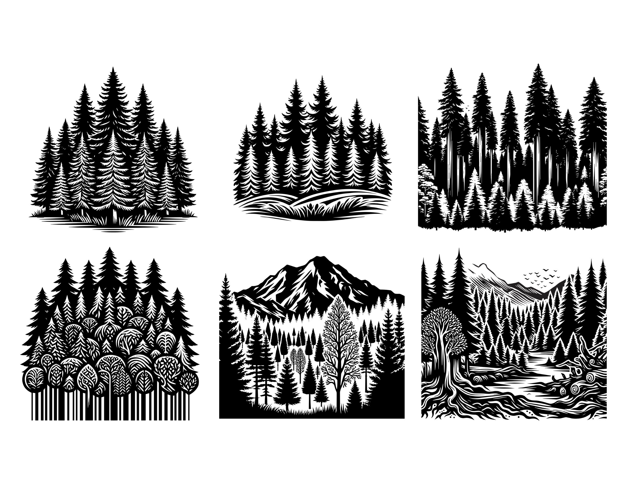 Forest SVG, Forest Scene Svg, Forest Silhouette, Landscape Svg ...