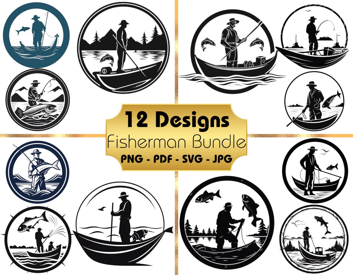 Fisherman Svg, Fishing Svg, Fishing Clipart, Fishing Clipart Png ...