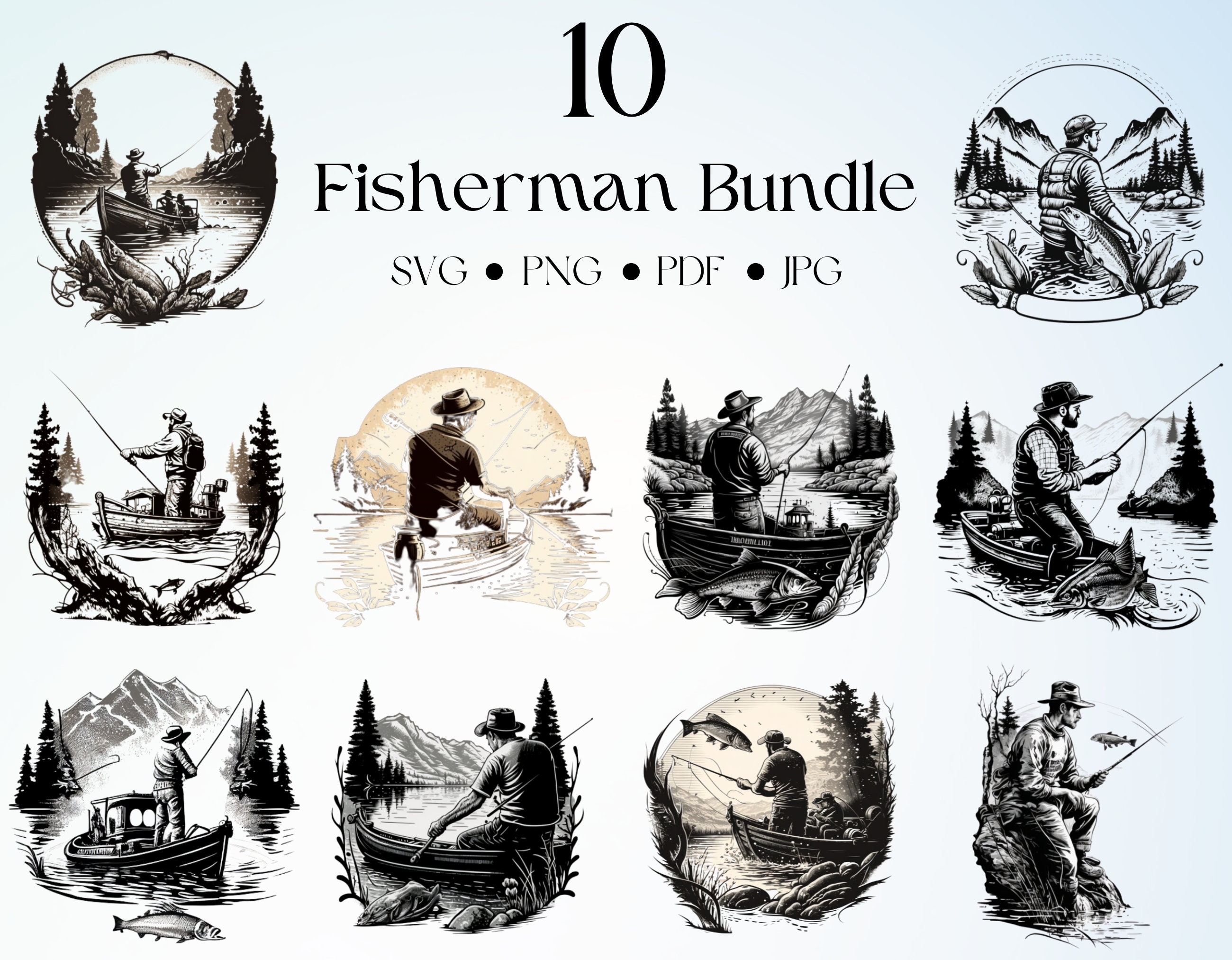 Fisherman Svg Fishing Svg Fishing Svg Bundle Fishing Svg - Etsy