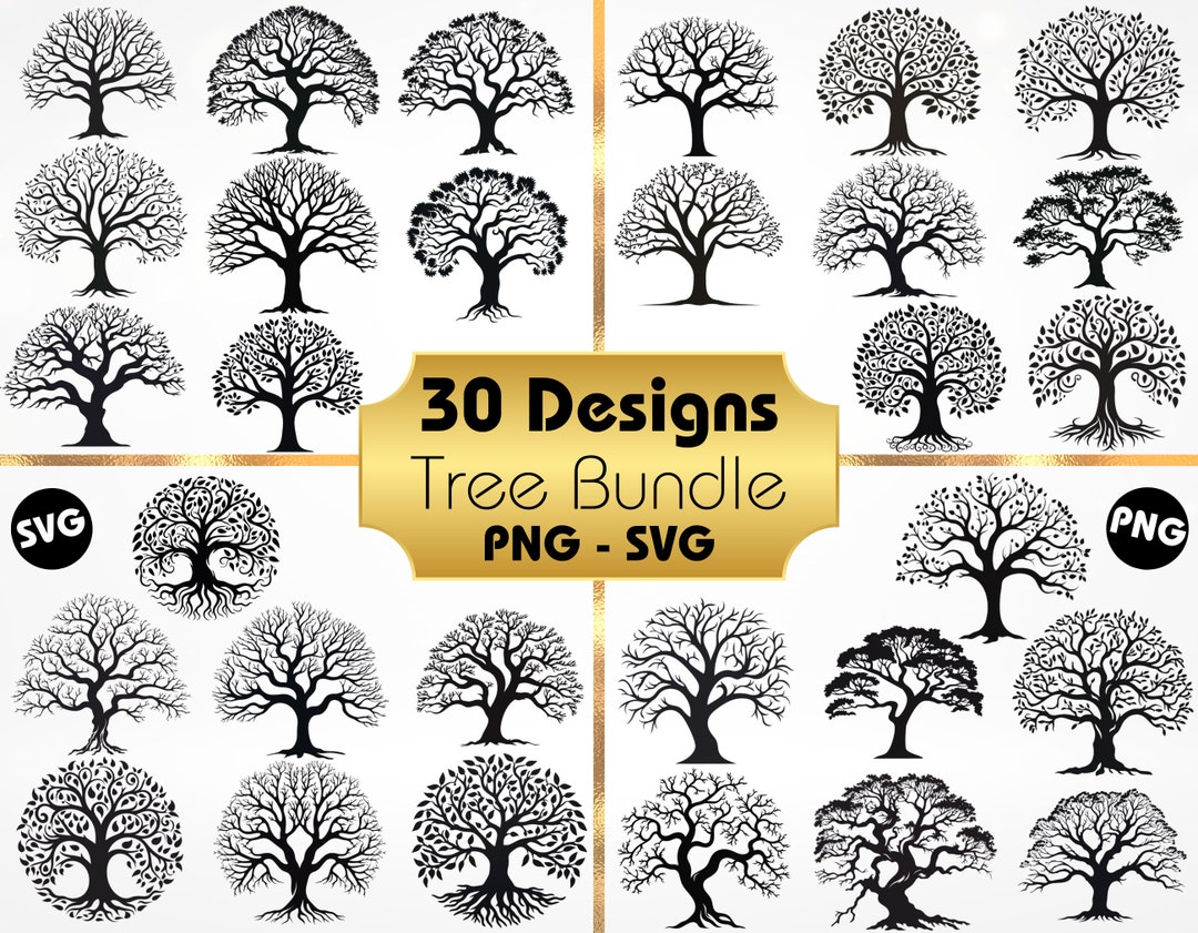 Silueta de árbol svg archivos SVG para cricut silueta de - Etsy España