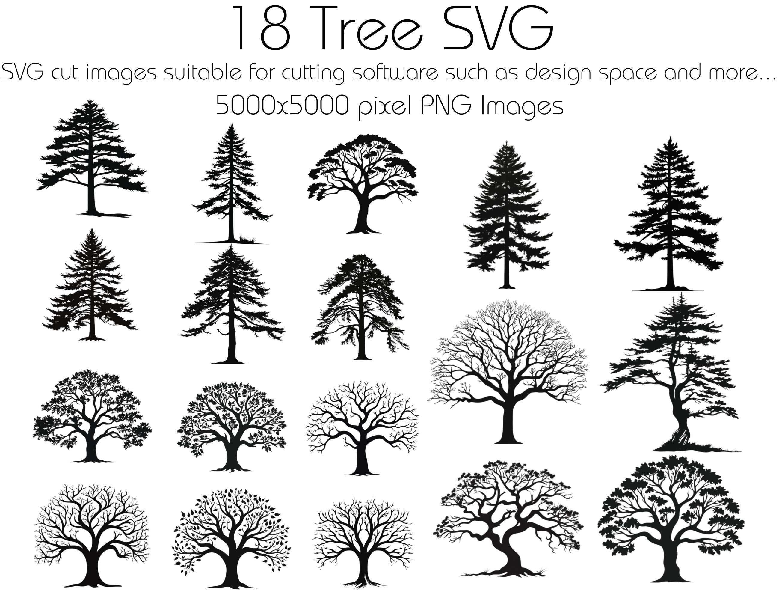 Silueta de árbol svg archivos SVG para cricut silueta de - Etsy México