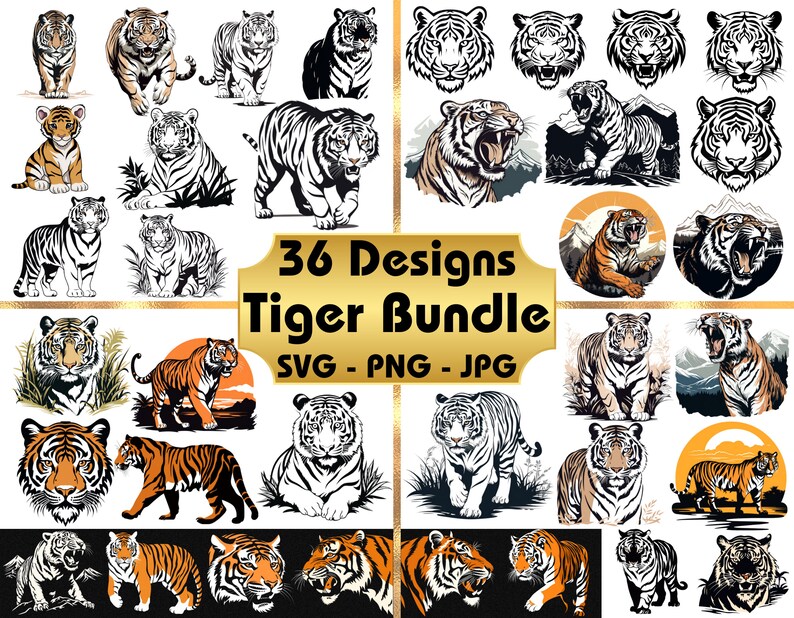 Tiger Svg, Tiger Svg Bundle, Tiger Clipart,svg Files for Cricut,tiger Png,tiger Cut File,tiger ...