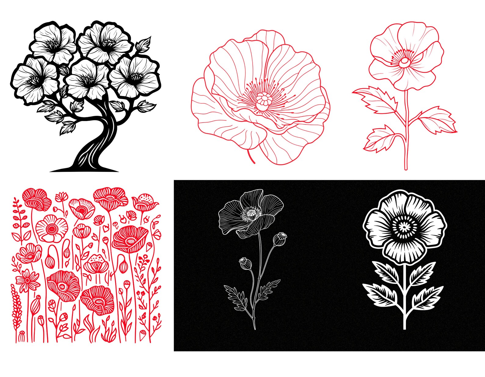 Poppy SVG, Poppies Svg, Poppy Svg File, Poppy Art, Poppy Clipart, Poppy ...