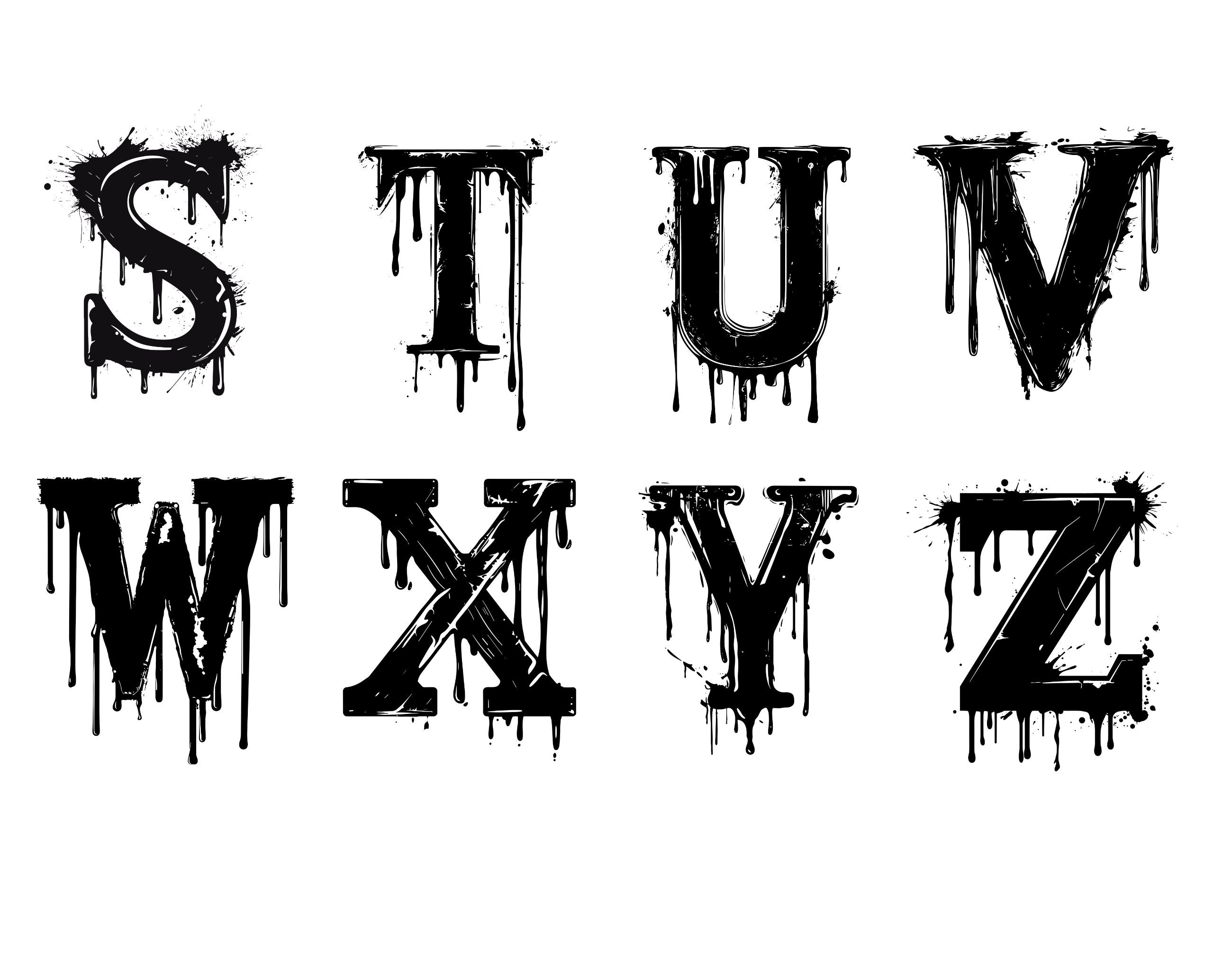 Dripping Letters SVG, Letters SVG, Drip Letters SVG, Letters Svg Files ...