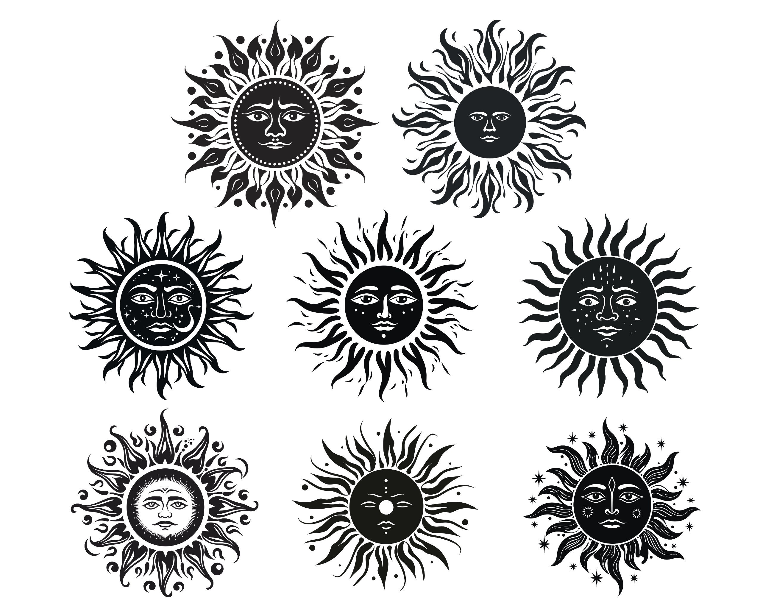 Celestial Sun SVG, Celestial Svg, Sun Svg, Sun Vector, Sun Svg Files ...