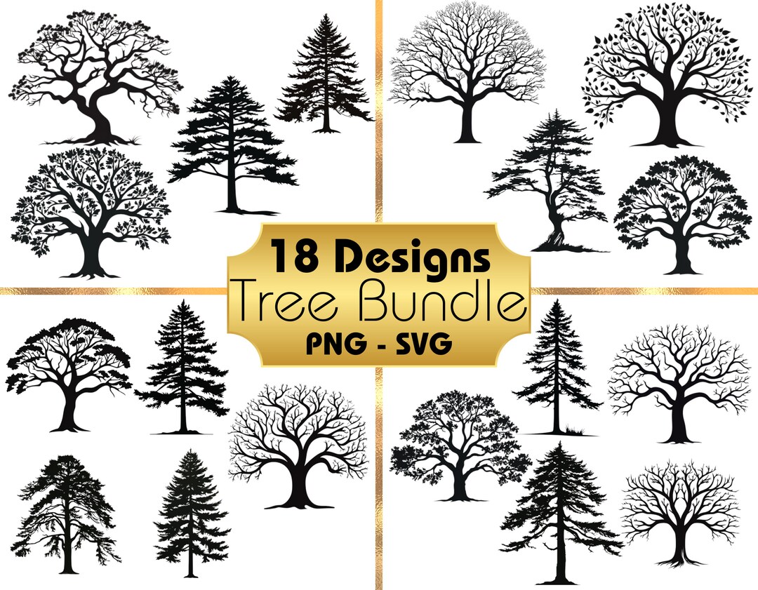 Tree Silhouette Svg, SVG Files for Cricut, Tree Silhouette, Tree Png ...