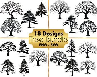Tree Silhouette Svg, SVG Files for Cricut, Tree Silhouette, Tree Png ...