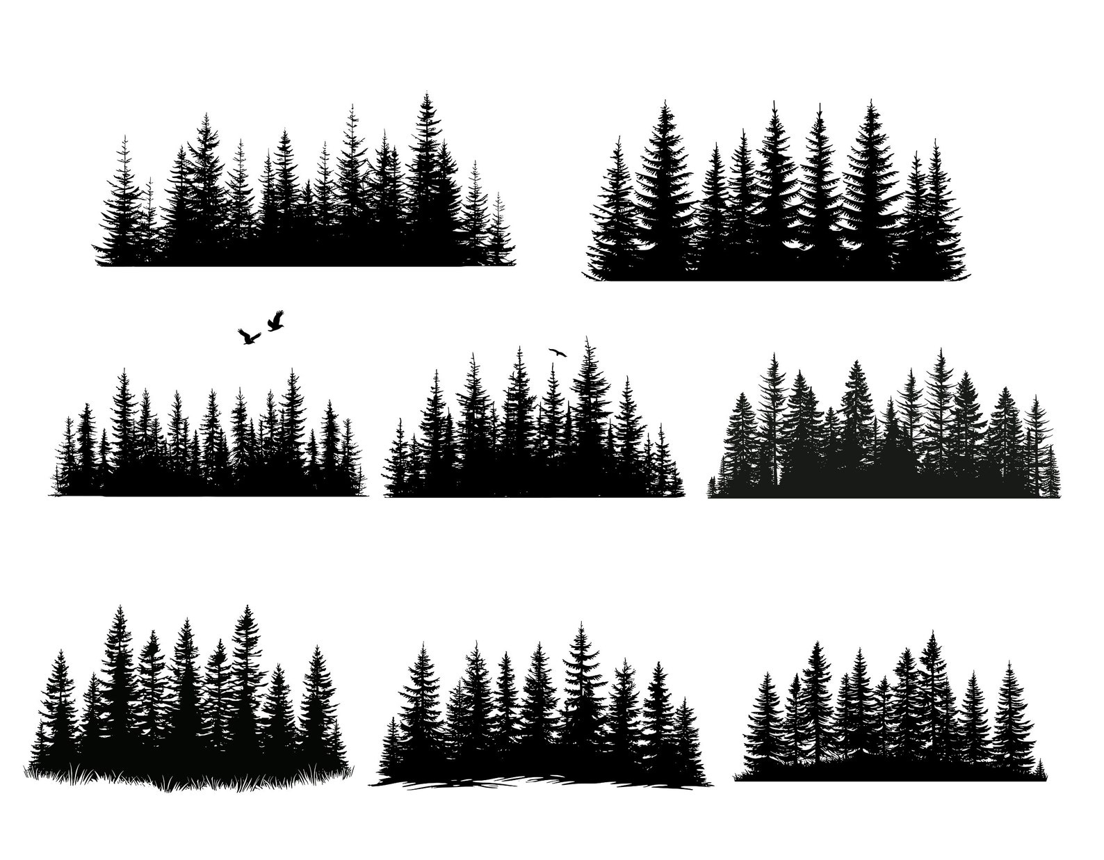 Forest SVG, Forest Scene Svg, Forest Silhouette, Landscape Svg ...