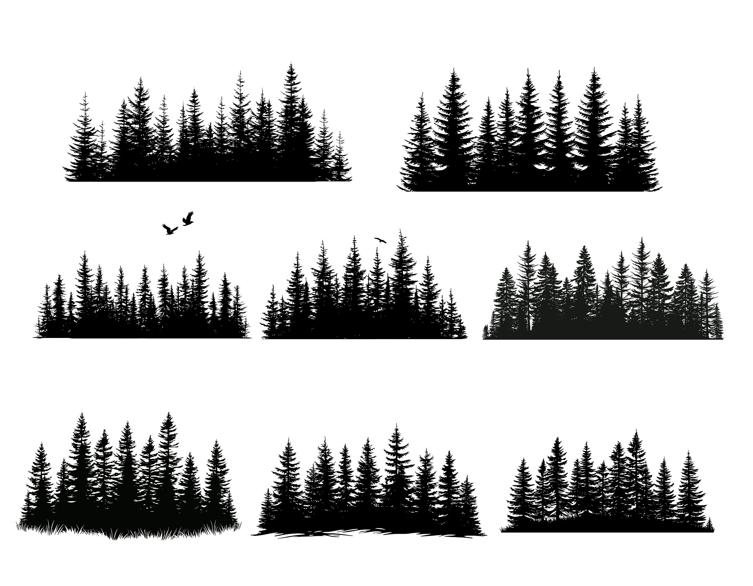 Forest SVG, Forest Scene Svg, Forest Silhouette, Landscape Svg ...