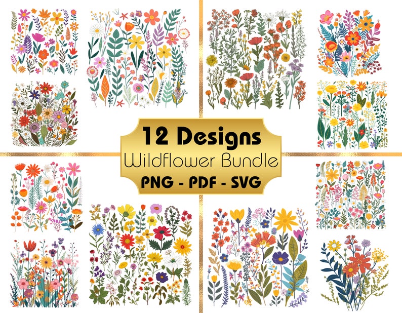 Wildflower Svg Wildflower Svg Bundle Wildflower Png - Etsy