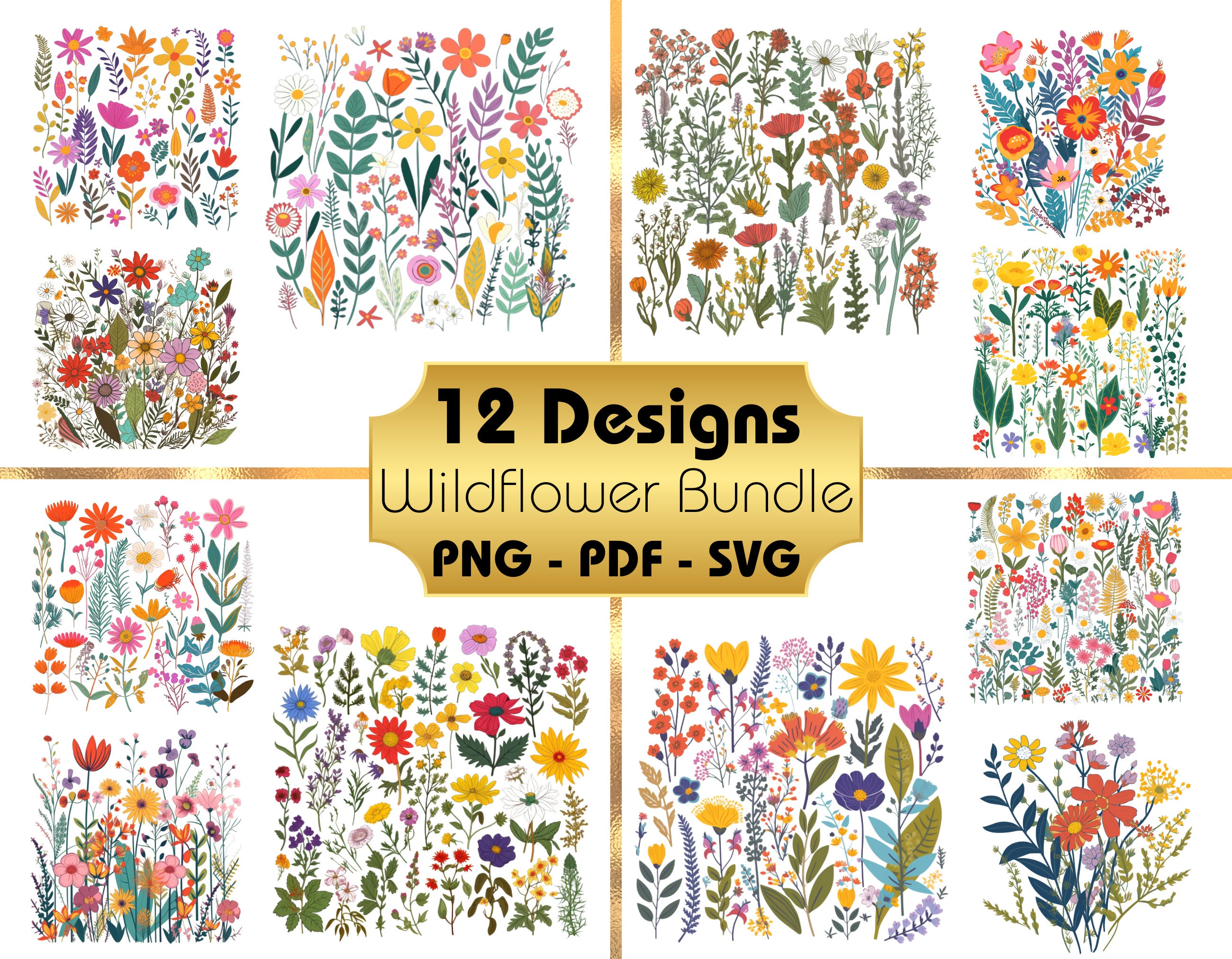 Wildflower Svg Wildflower Svg Bundle Wildflower Png - Etsy