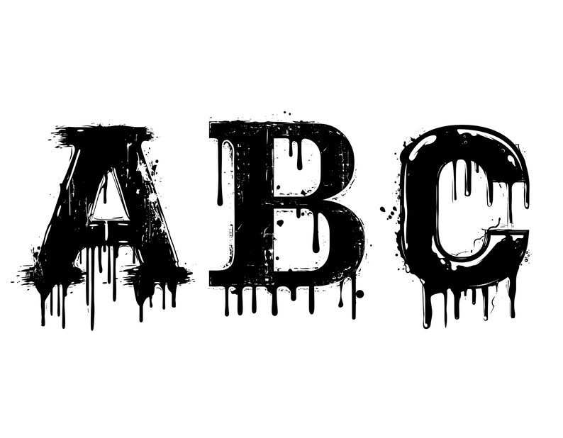 Dripping Letters SVG, Letters SVG, Drip Letters SVG, Letters Svg Files ...
