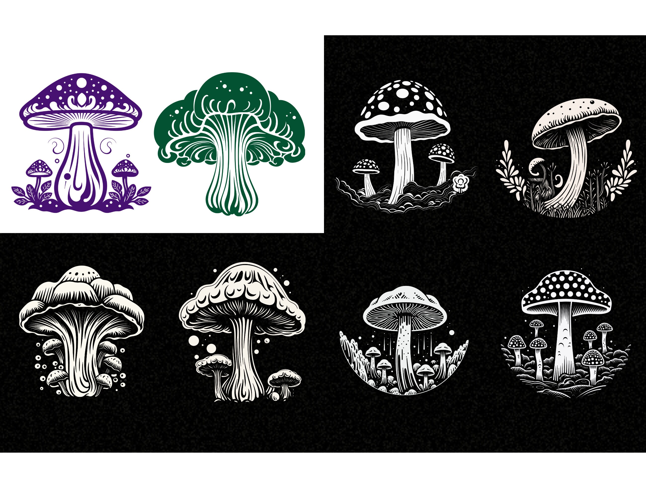 Mushroom Svg, Mushroom Svg Bundle, Mushroom Vector,boho Mushroom Svg ...