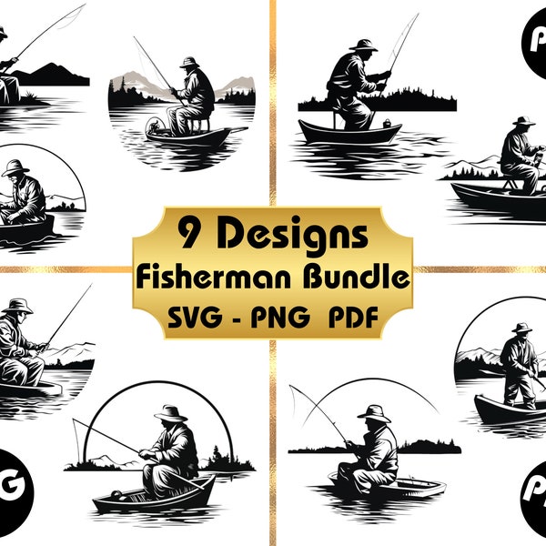 Fisherman Svg - Etsy