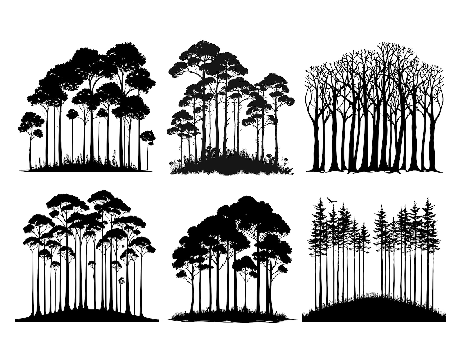 Forest SVG, Forest Scene Svg, Forest Silhouette, Landscape Svg ...