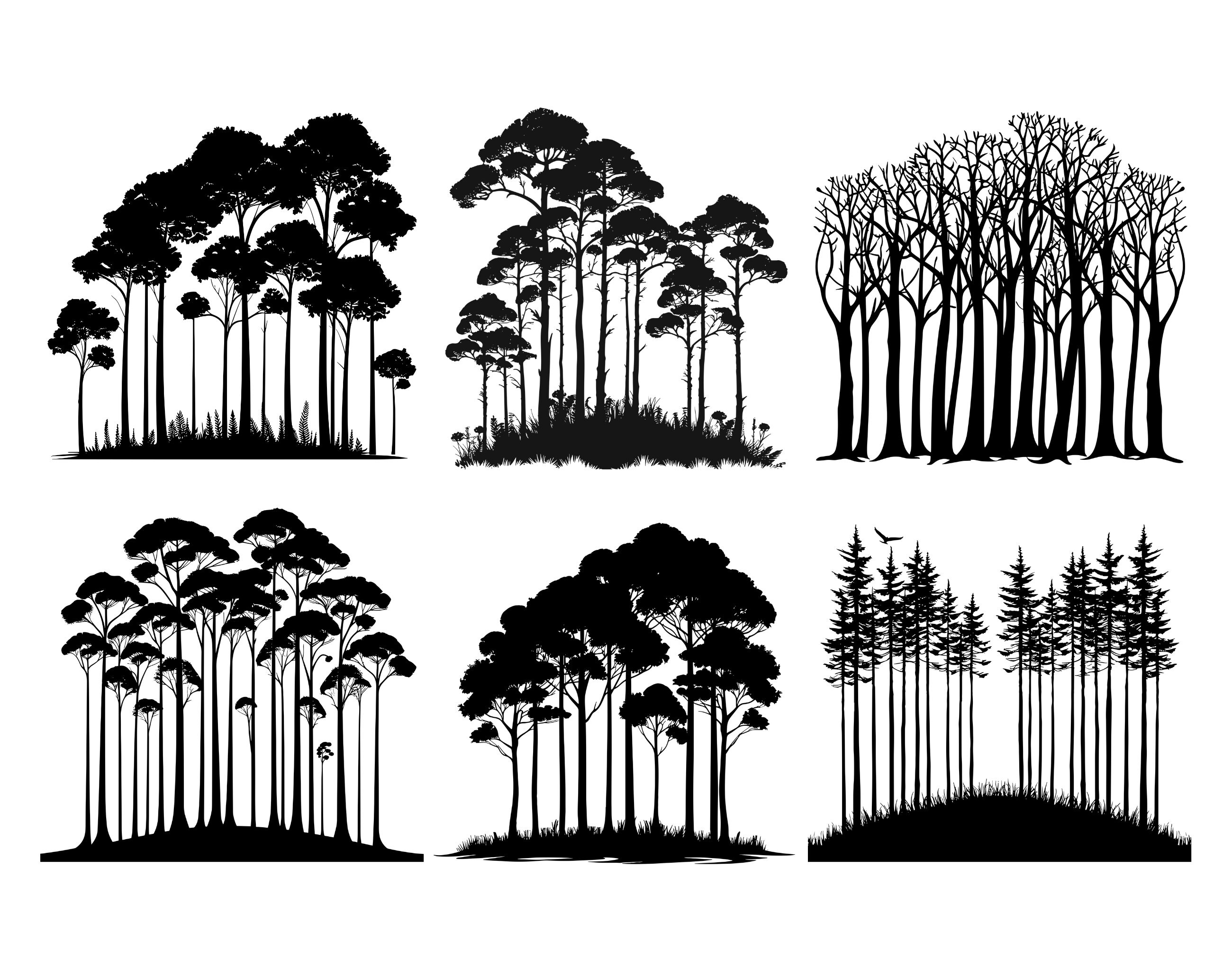 Forest SVG, Forest Scene Svg, Forest Silhouette, Landscape Svg ...