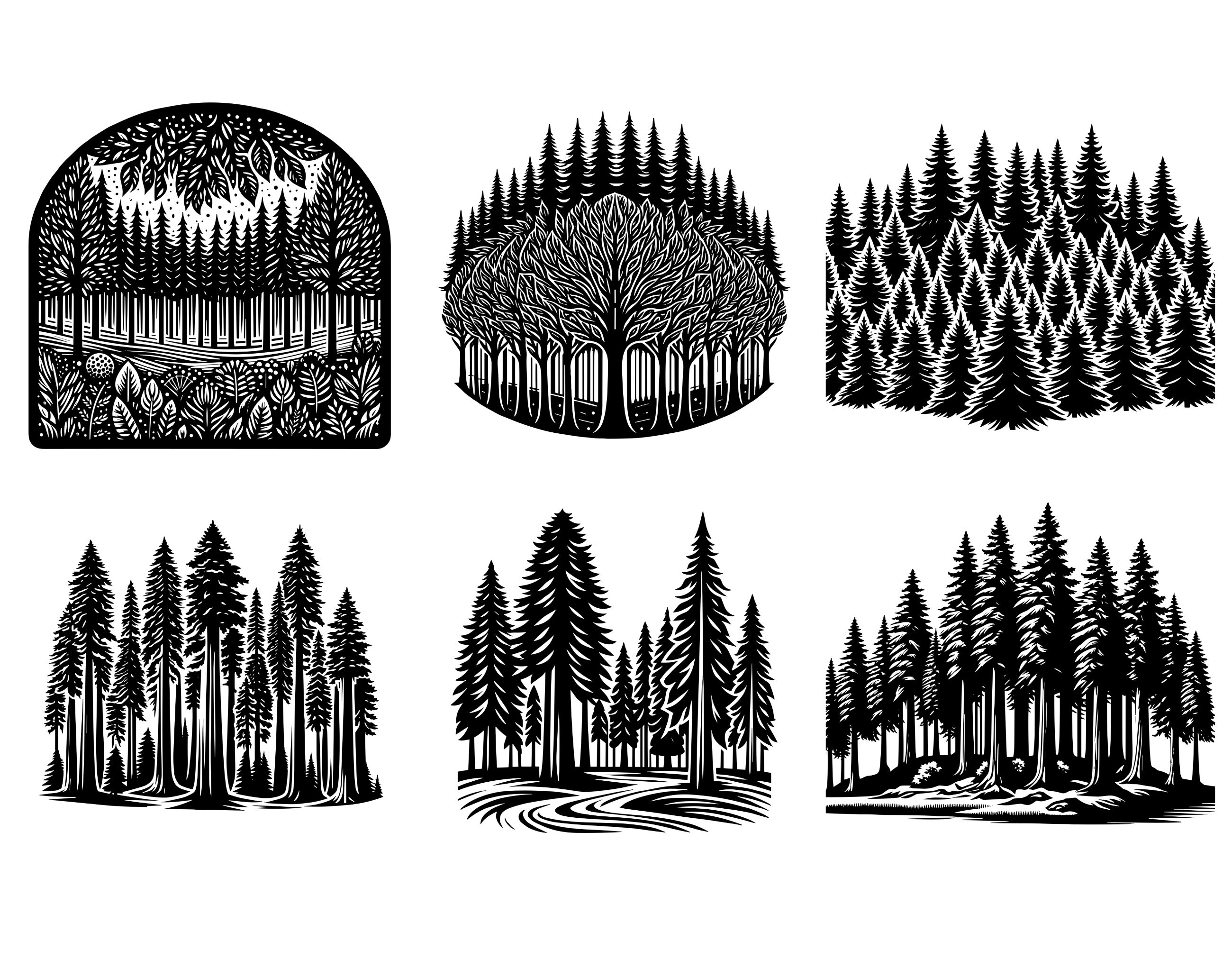 Forest SVG, Forest Scene Svg, Forest Silhouette, Landscape Svg ...