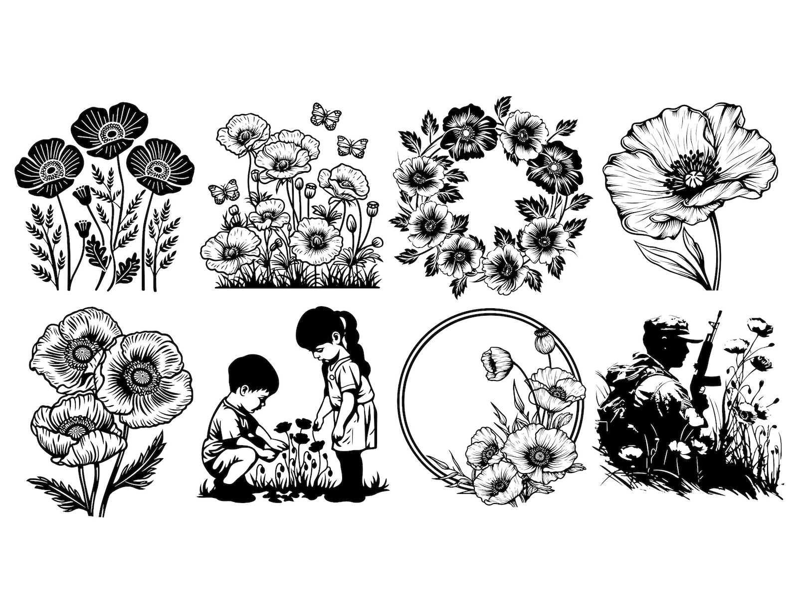 Poppy SVG, Poppies Svg, Poppy Svg File, Poppy Art, Poppy Clipart, Poppy ...