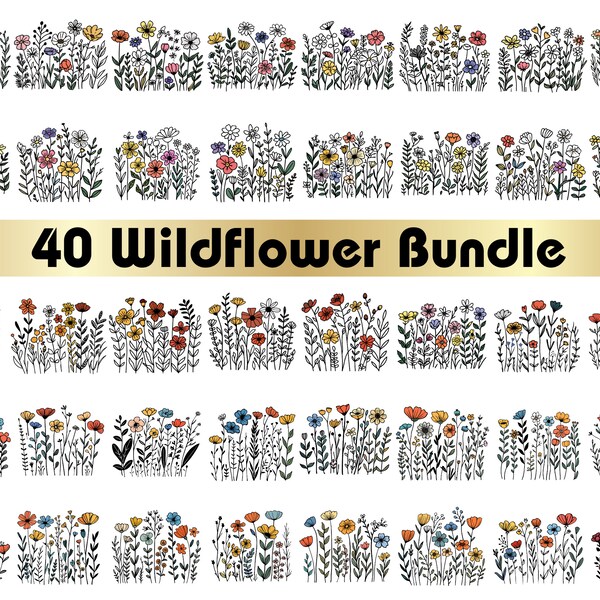 Wildflower Svg - Etsy