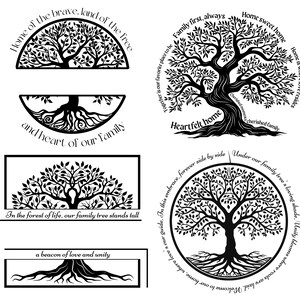 Family Tree With Quote SVG, Doormat Svg, Family Tree Svg, Family ...