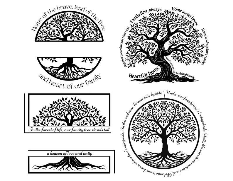 Family Tree With Quote SVG, Doormat Svg, Family Tree Svg, Family ...