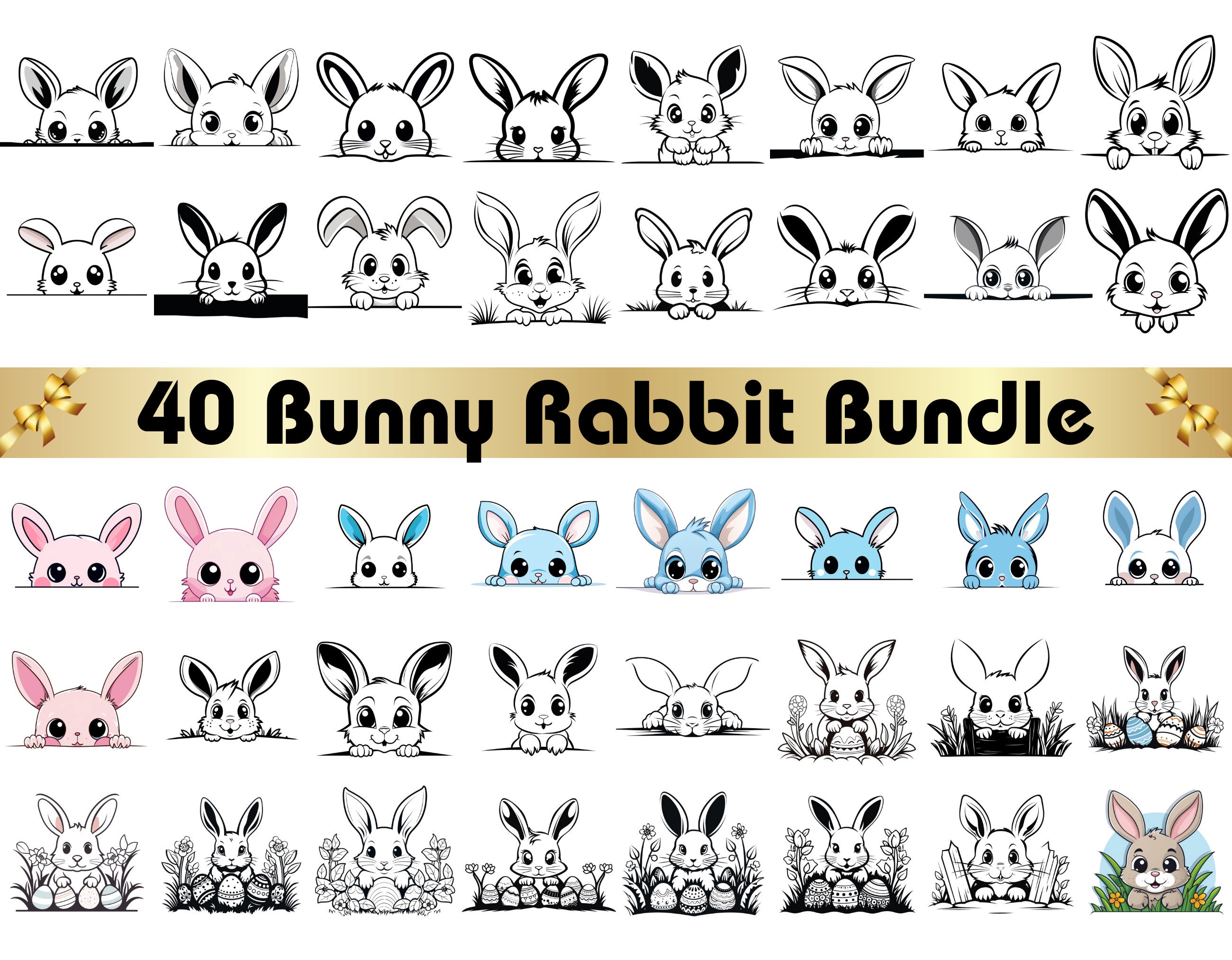 Bunny Svg Peeking Bunny SVG Cute Bunny Svg Cute Bunny - Etsy