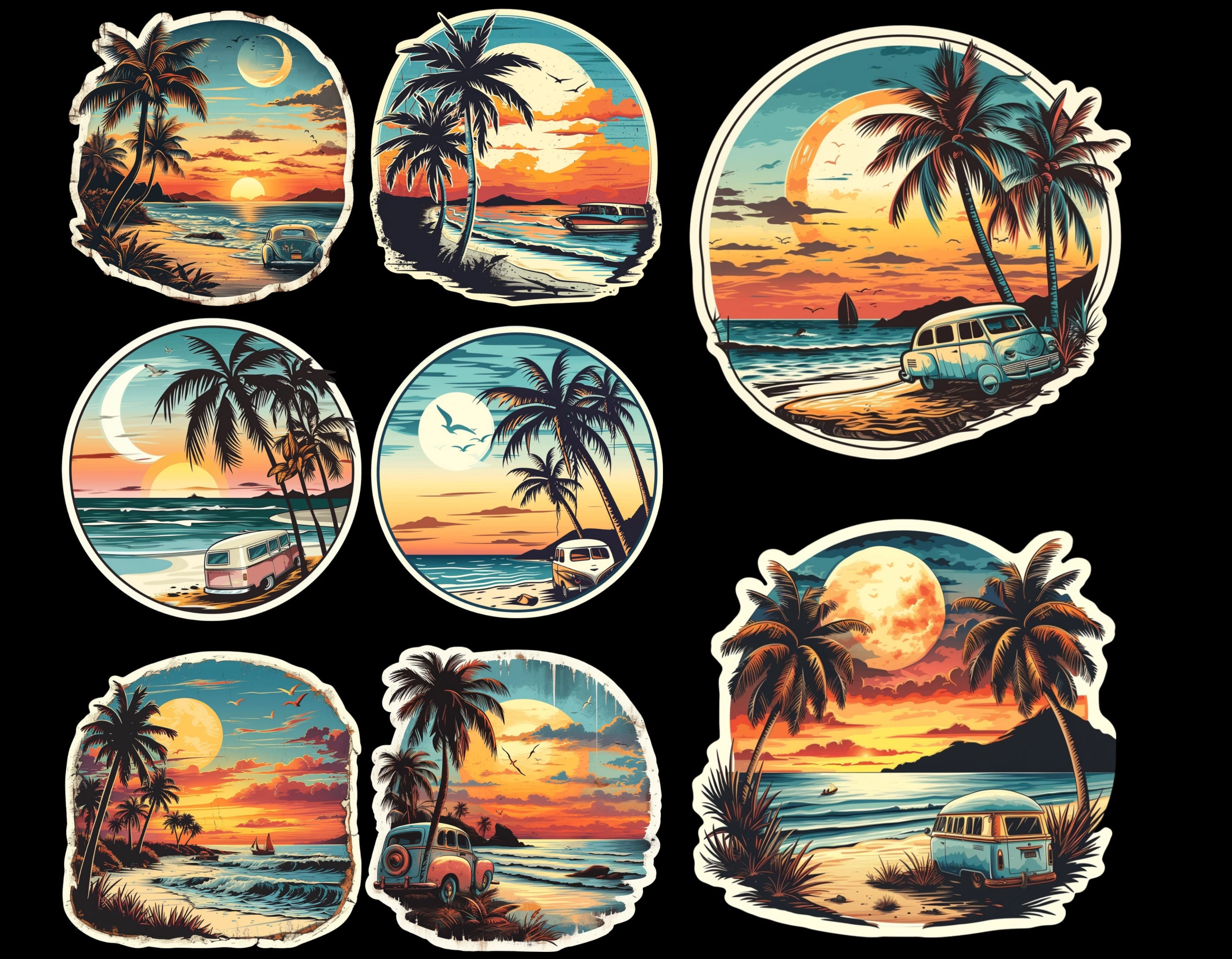 Retro Sunset Png,beach Png,retro Sunset Design,sunset Png,retro Png ...