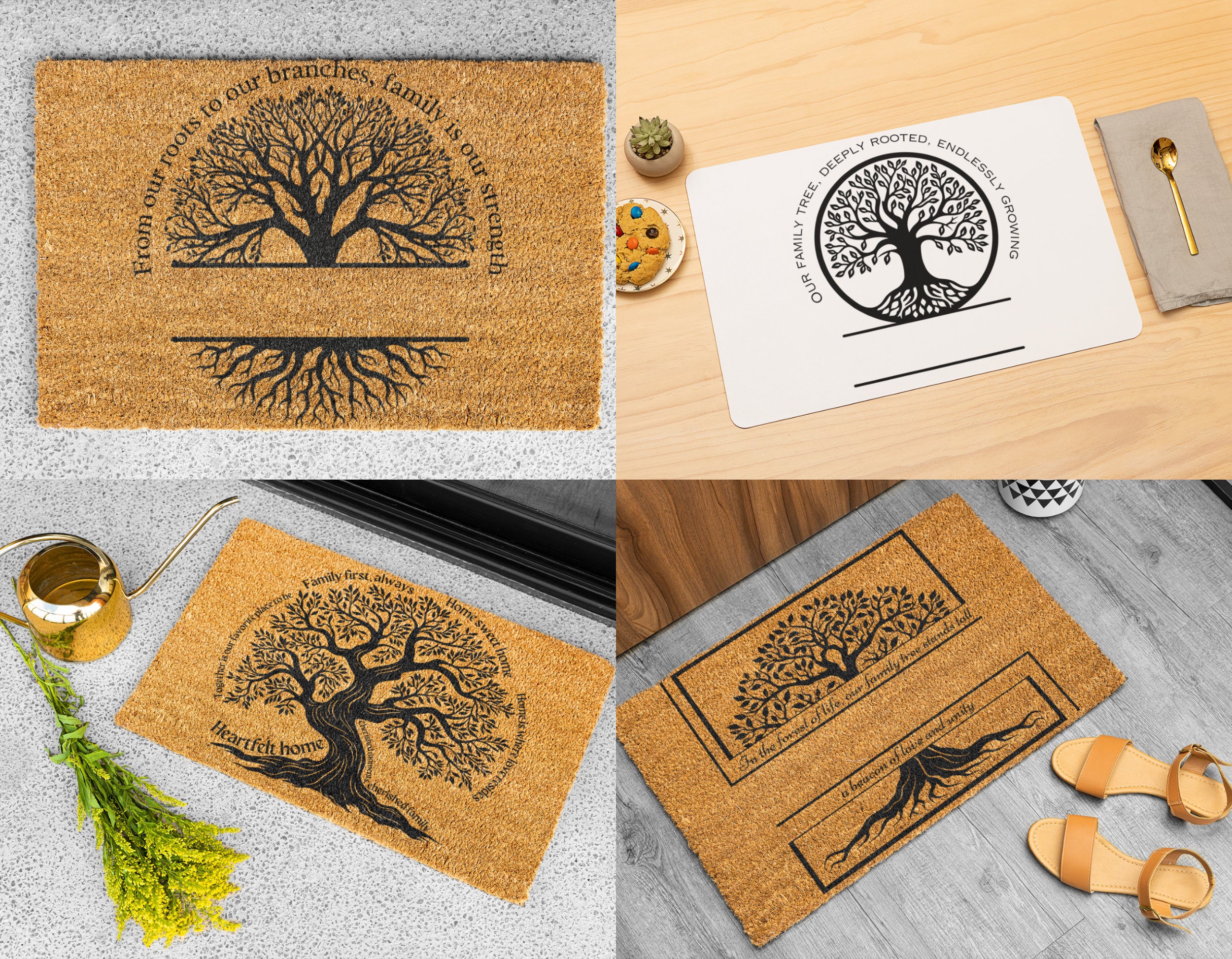Family Tree With Quote SVG, Doormat Svg, Family Tree Svg, Family ...
