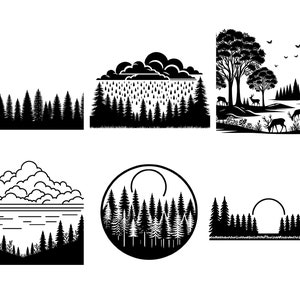 Forest SVG, Forest Scene Svg, Forest Silhouette, Landscape Svg ...