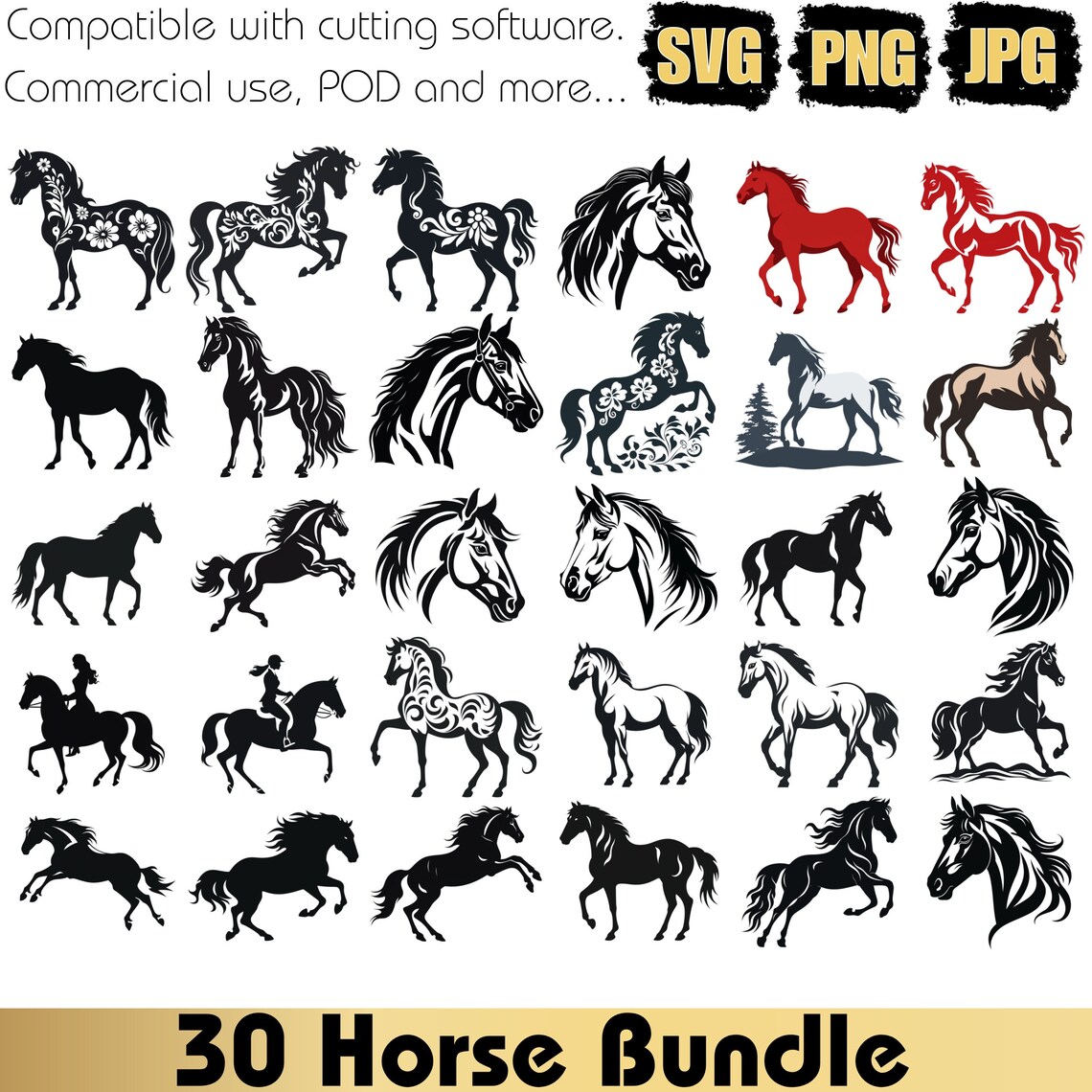 Horse Svg, Horse Svg File, Horse Silhouette, Silhouette Svg, Horse Head ...
