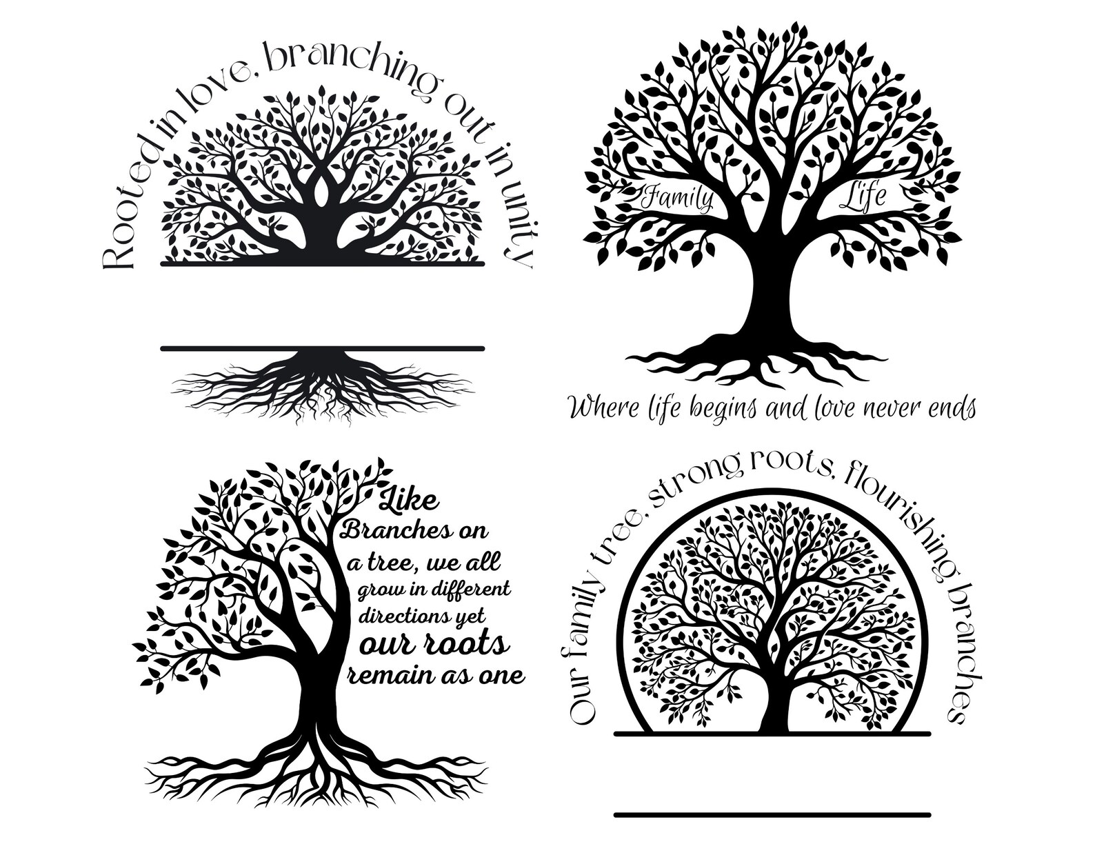 Family Tree With Quote SVG, Doormat Svg, Family Tree Svg, Family ...