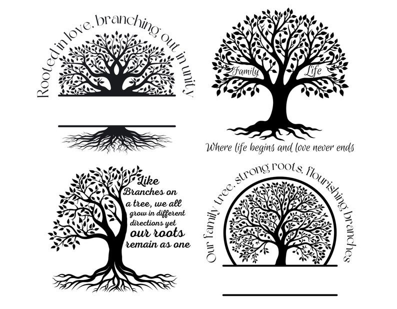 Family Tree With Quote SVG, Doormat Svg, Family Tree Svg, Family ...