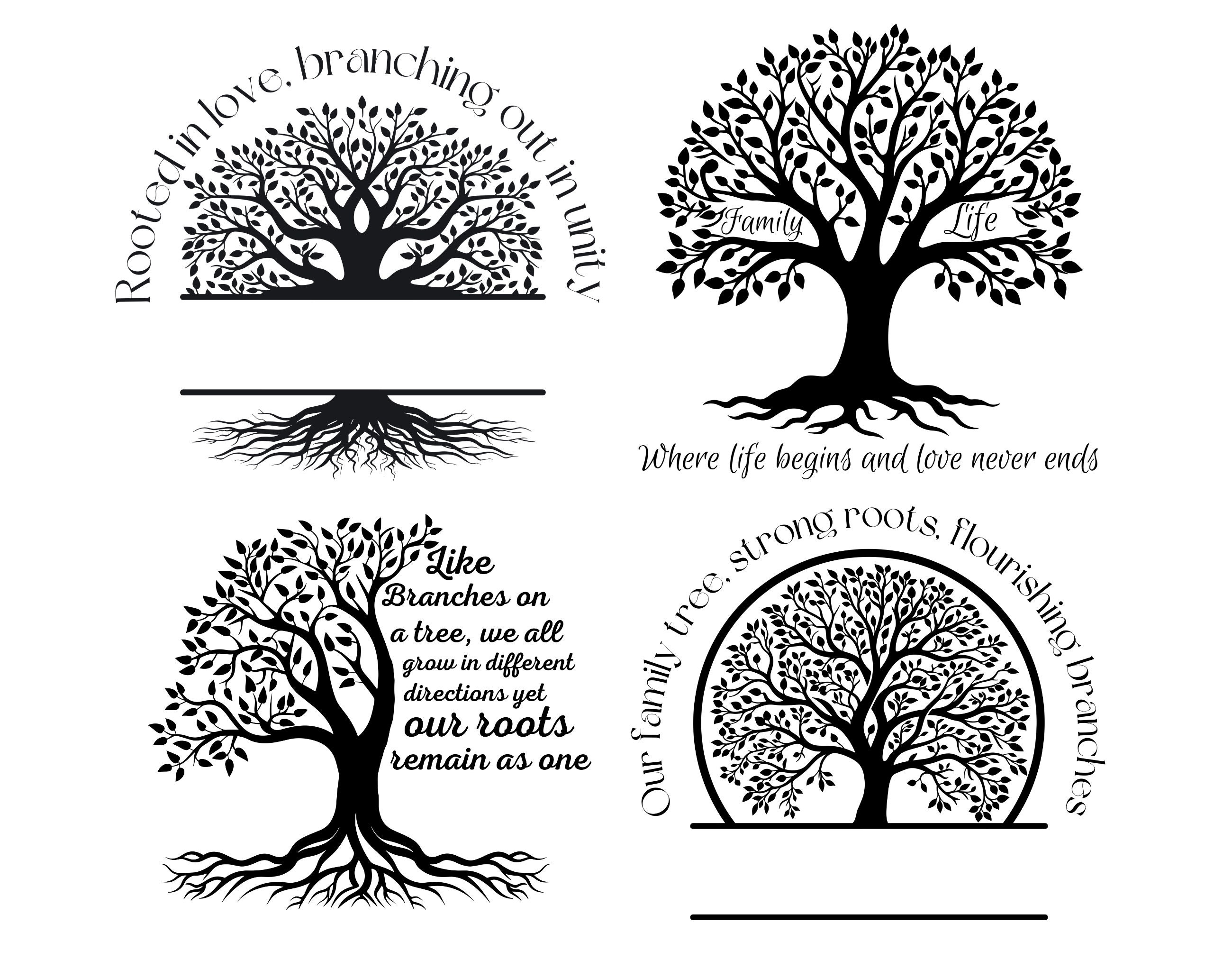 Family Tree With Quote SVG, Doormat Svg, Family Tree Svg, Family ...