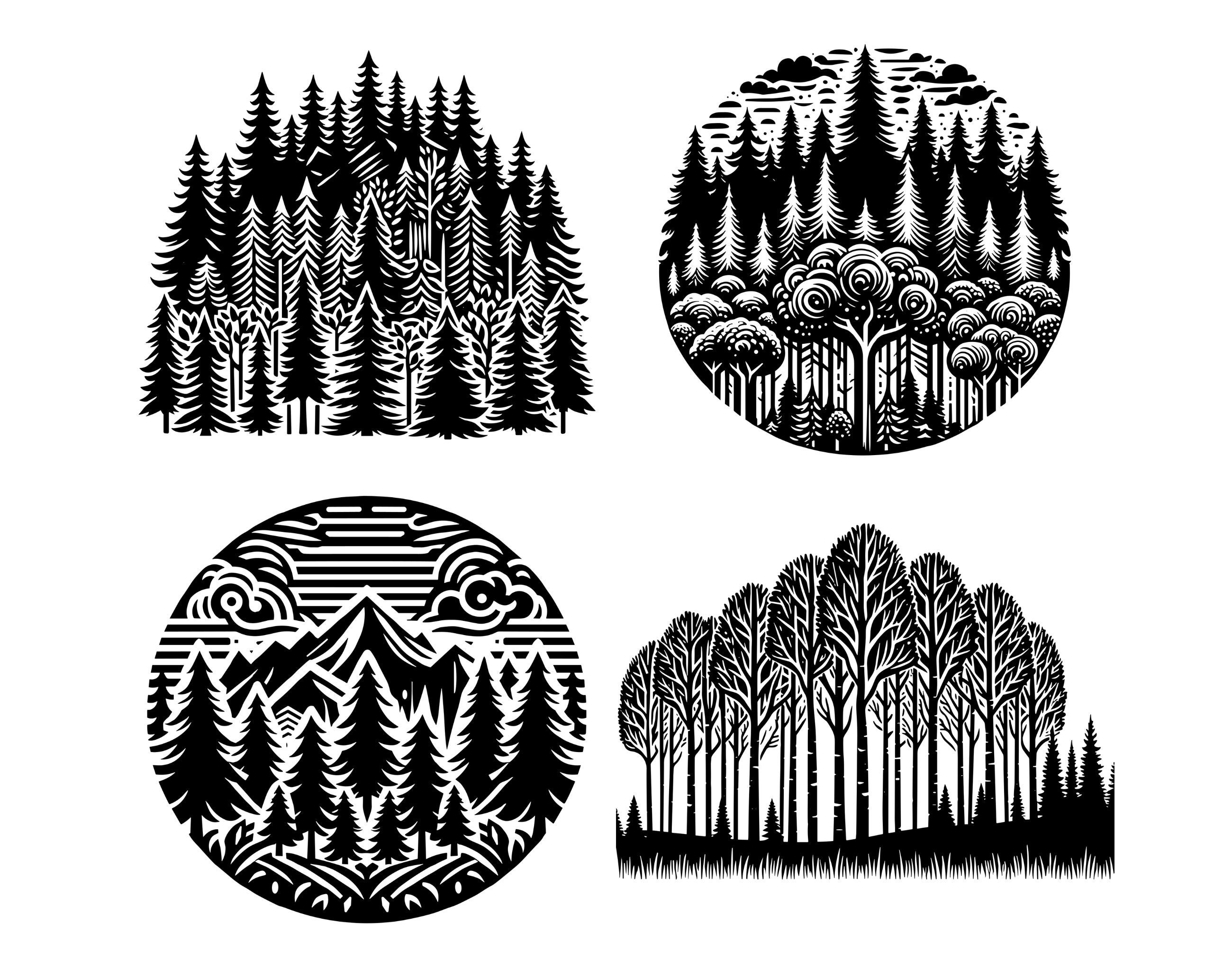 Forest SVG, Forest Scene Svg, Forest Silhouette, Landscape Svg ...