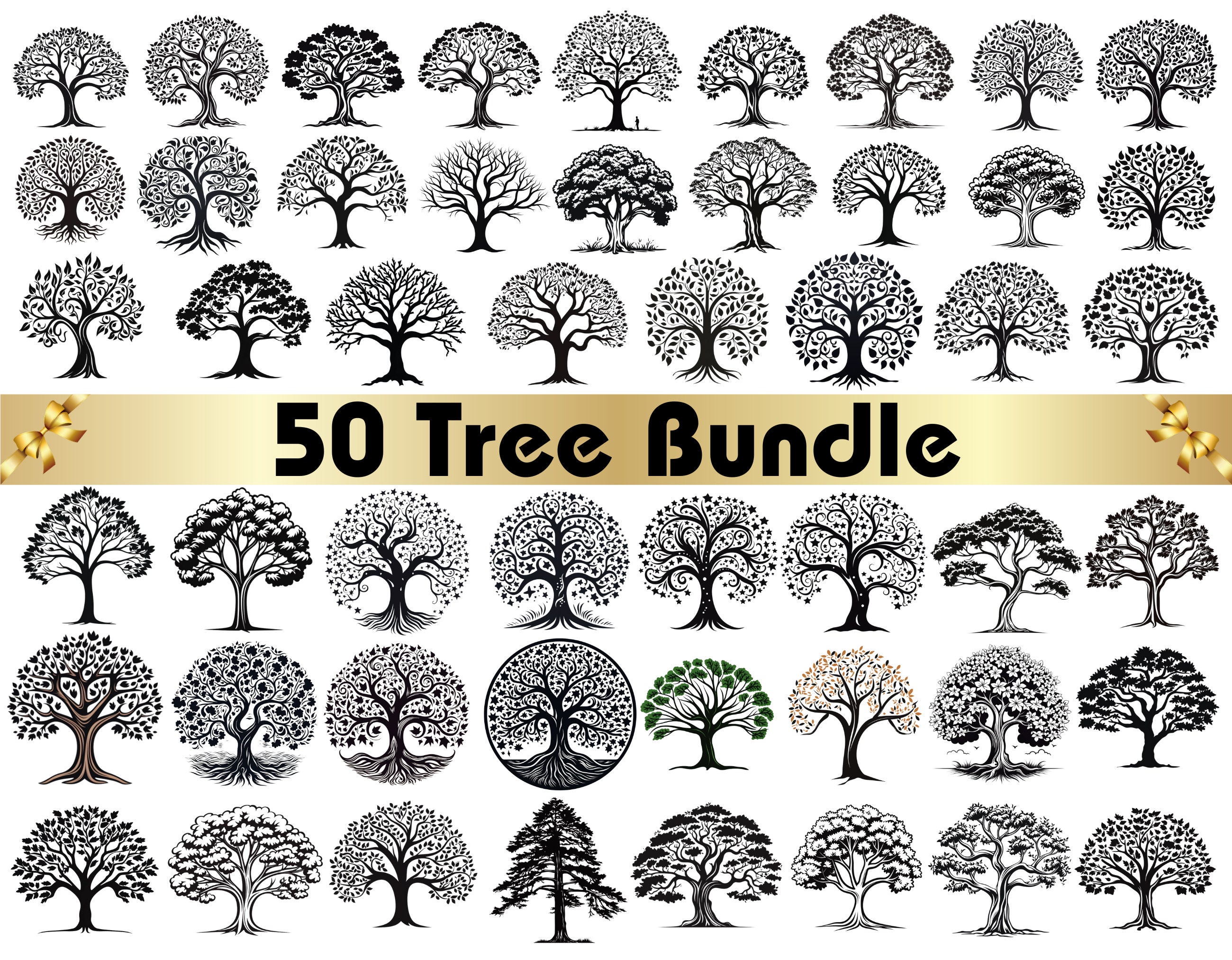 Tree Silhouette Svg, SVG Files for Cricut, Tree Silhouette, Tree Png ...