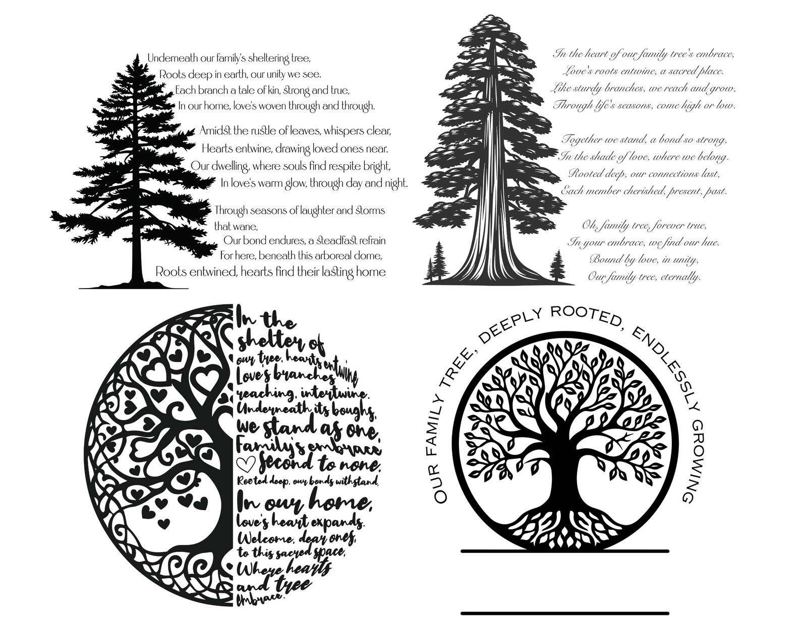 Family Tree With Quote SVG, Doormat Svg, Family Tree Svg, Family ...