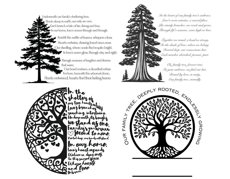Family Tree With Quote SVG, Doormat Svg, Family Tree Svg, Family ...